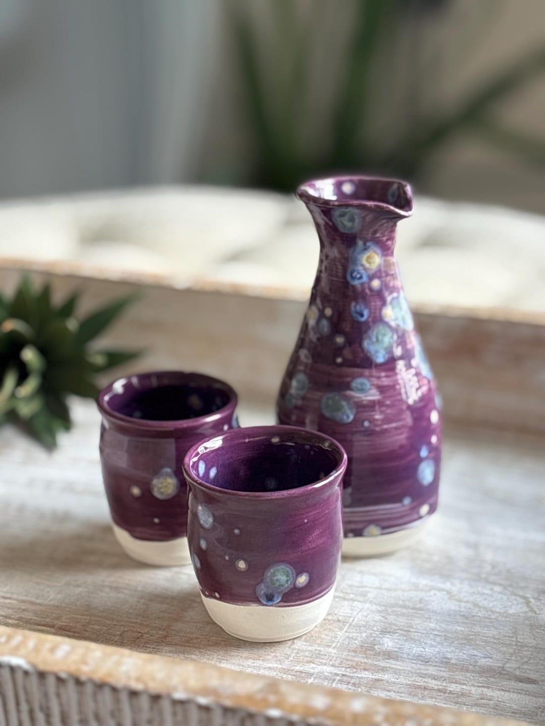 Handmade Sake Set, Wheel Thrown Sake Set, Sake Glasses, Sake Carafe ...