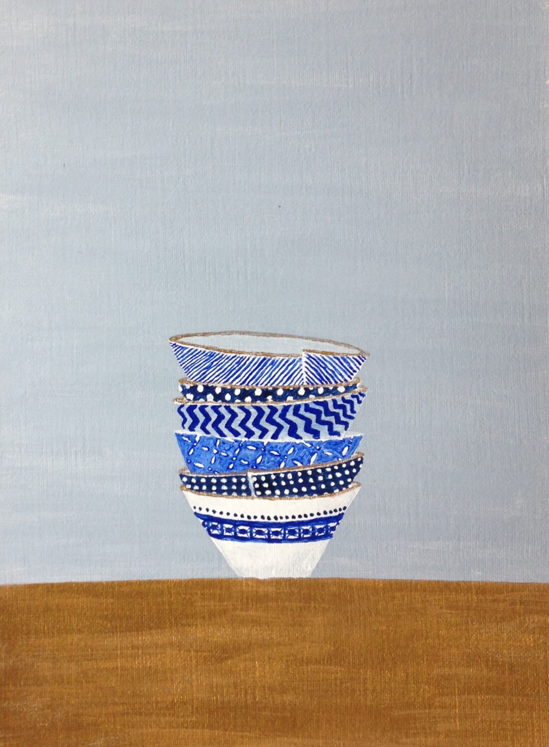 Stack of Blue Bowls - Etsy