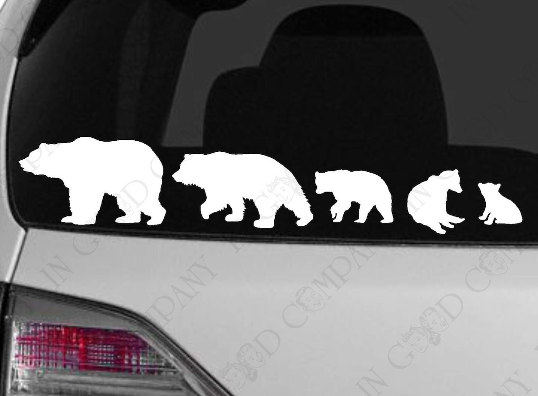 Personalized Bear Family Decal - YOUR COLOR CHOICE - for Your Car ...