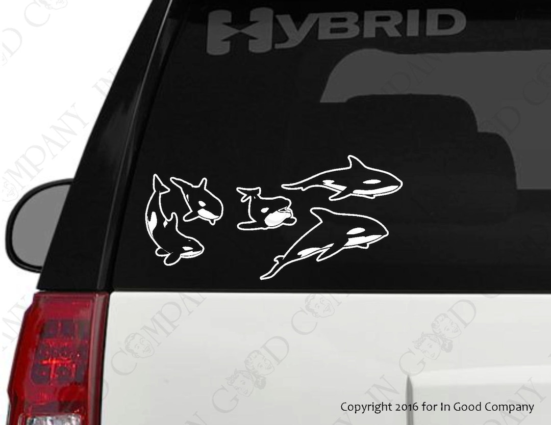 Orca Family Decal for Your Car - as Shown 11.5" Long and 5.5" High ...