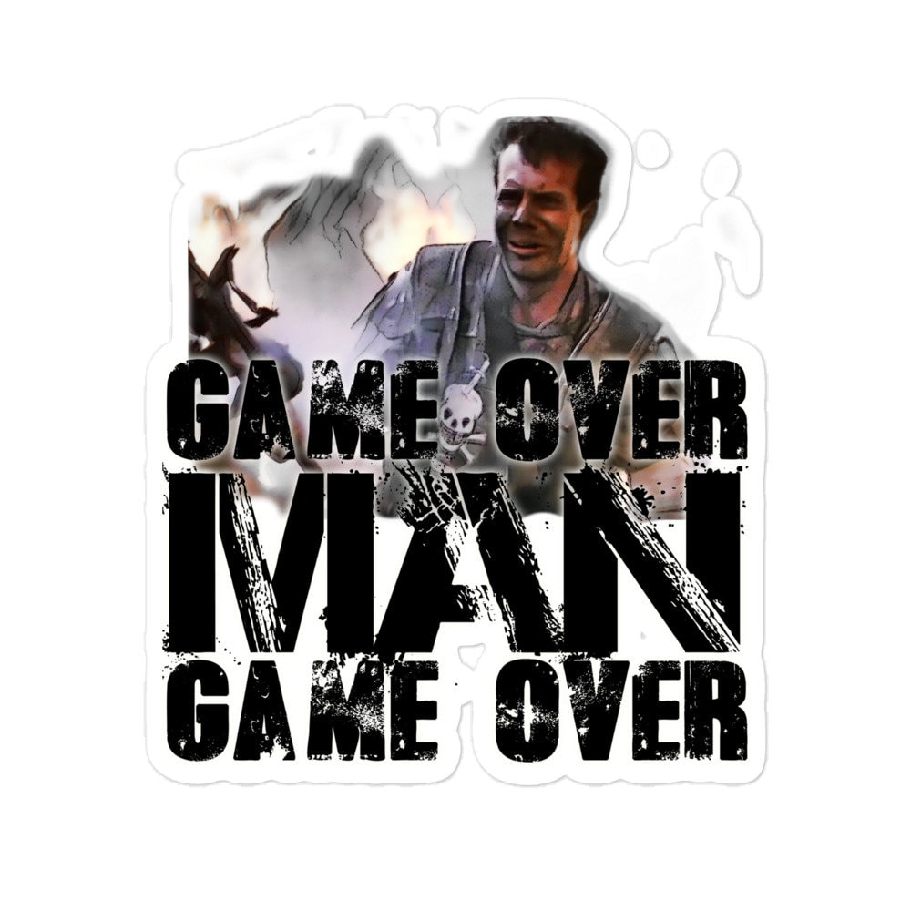 Aliens Stickers- Hudson Game Over Man