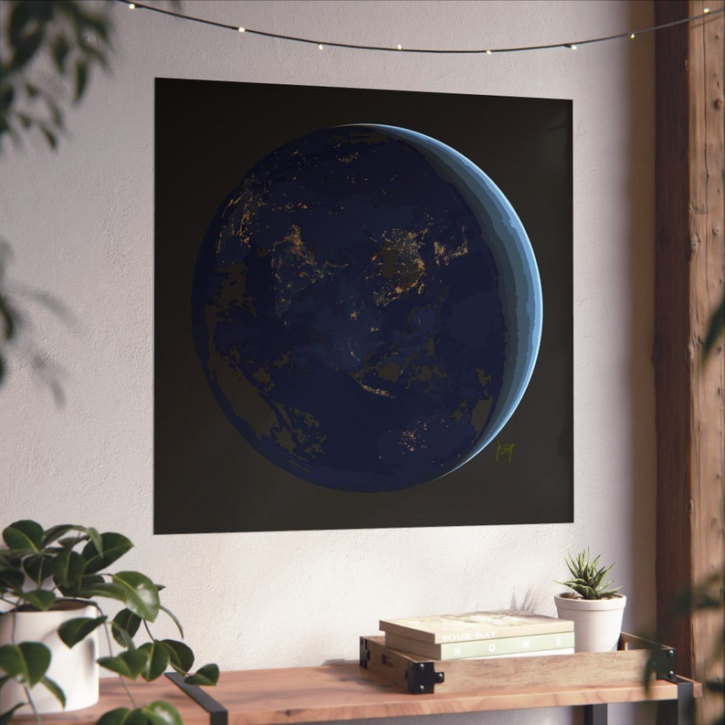 Earth at Night Asia in Lights, Poster - Etsy