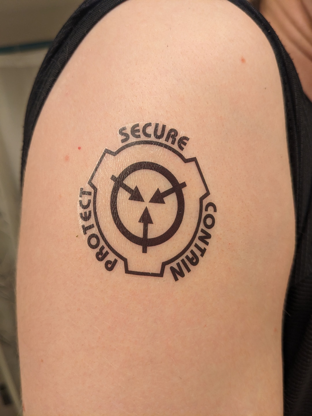 SCP Logo, and Motto Temporary Tattoo. Black on Transparent BG - Etsy