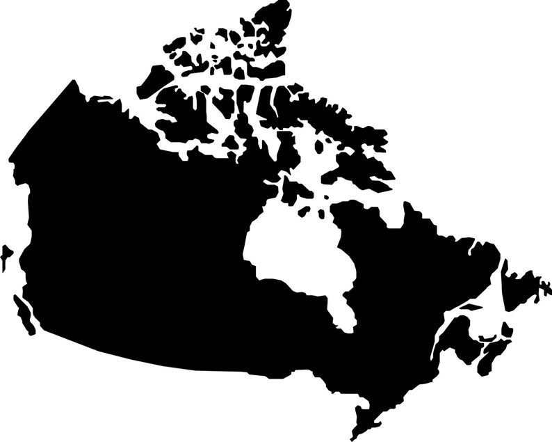 Canada Map Divided With Names of Provinces - Etsy