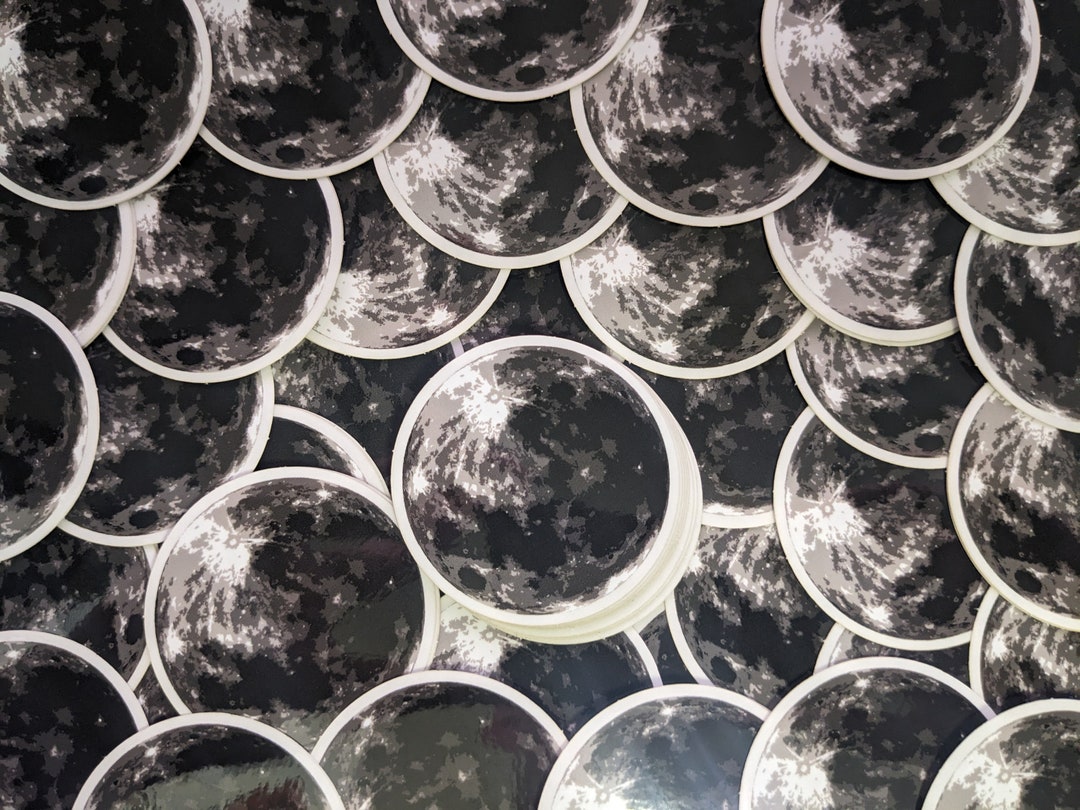 Realistic Moon Die-cut Vinyl Sticker on Transparent BG 2 X 2 Inch - Etsy