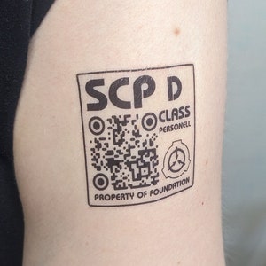 SCP D-CLASS Temporary Tattoo With QR Code - Etsy
