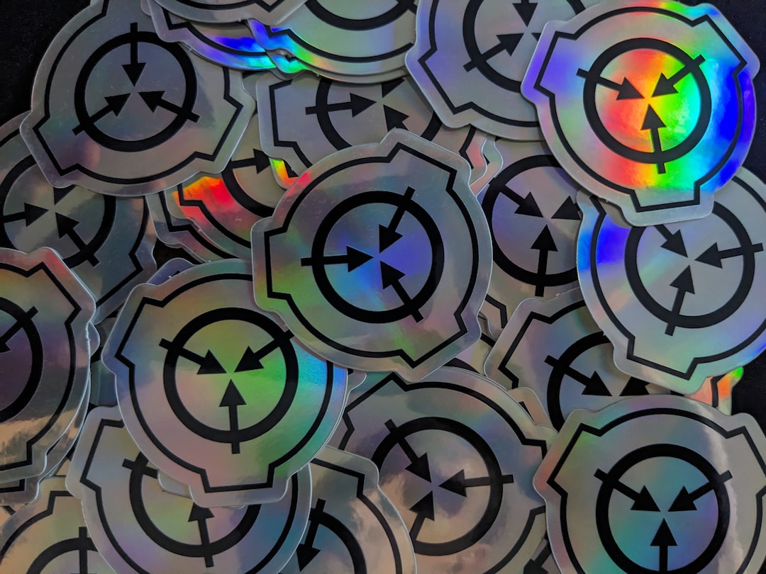 SCP Logo, 2 Inch Black on Holographic Bg, Die-cut Sticker Hi Gloss ...