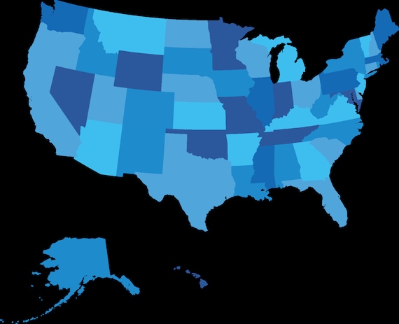 Can Highlight Individual States Map Usa