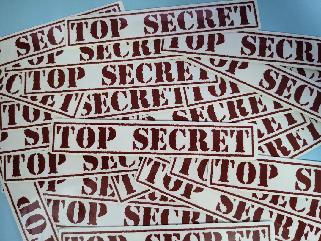 TOP SECRET Red Stamp, 5.5" X 1" on Transparent BG Vinyl Sticker - Etsy