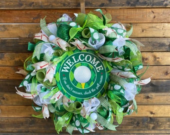 Masters Wreath/ Welcome to Our Home Golf Wreath Retirement Wreath ...