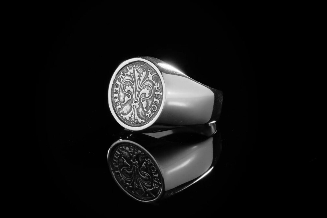 Silver Ring cecco With Small Florin fiorino - Etsy