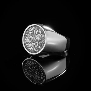 Silver Ring "cecco" With Small Florin (fiorino), Ring From Florence ...
