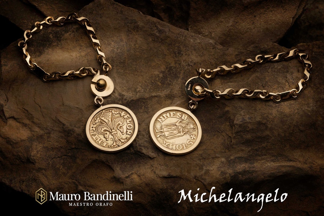 Gold Key Ring With Florin (fiorino) "michelangelo", Key Ring From ...