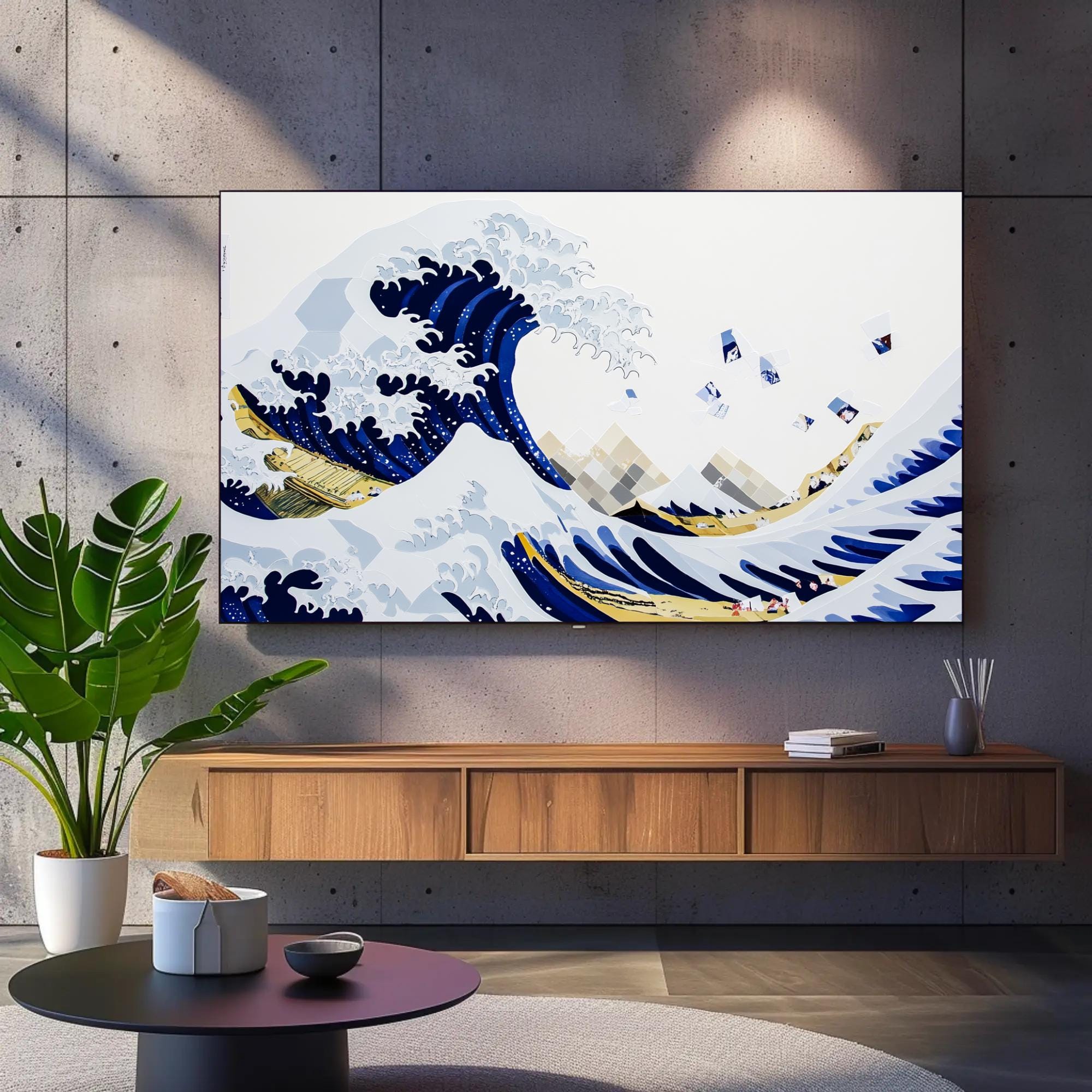 Iconic Hokusai Wave Artwork Collage – Digital Art for Samsung the Frame ...