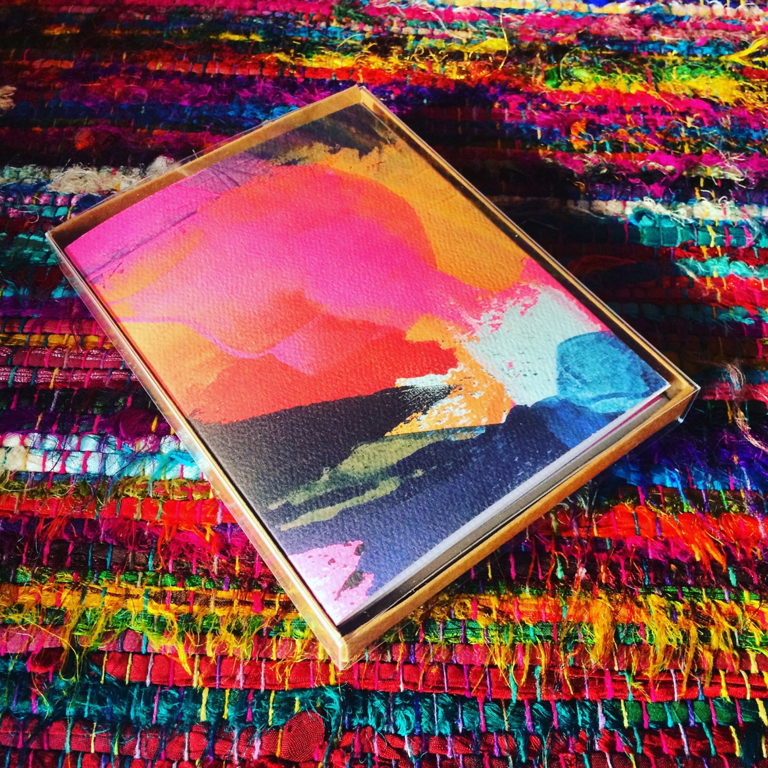 Colorful Abstract Painting Card | Etsy