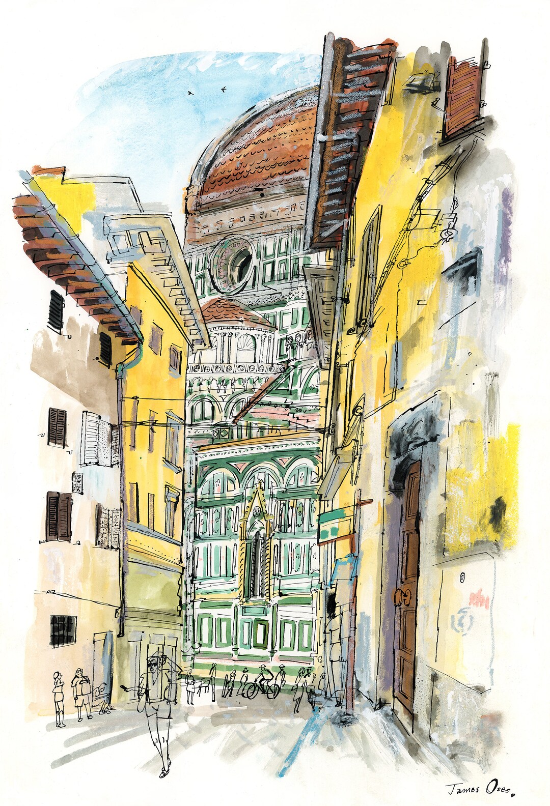 Duomo, Florence - A2 Signed Limited Edition Giclée Print by James Oses ...