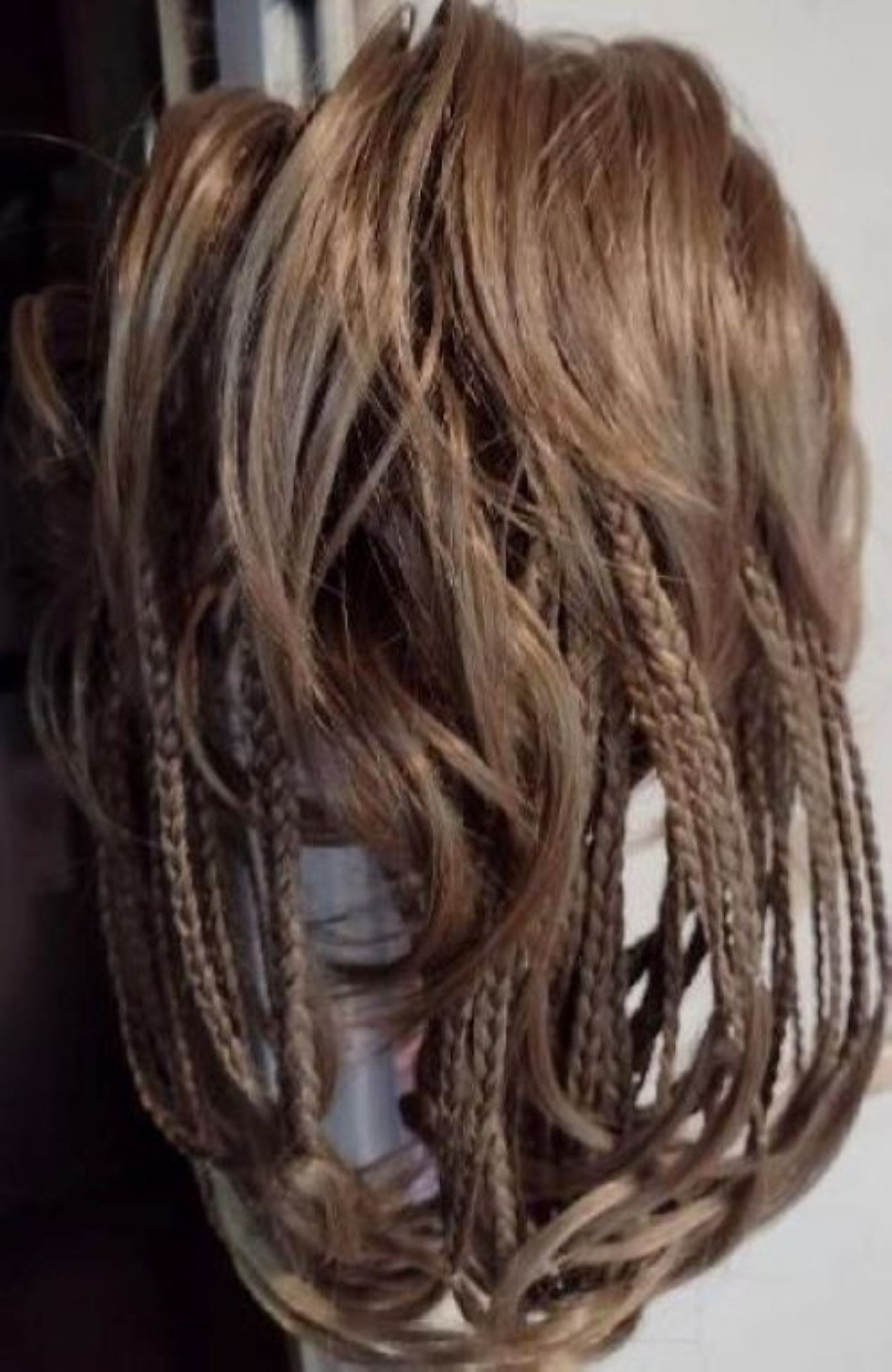 Clip on Hair Piece With Long Micro Braids in YOUR COLOR CHOICE - Etsy