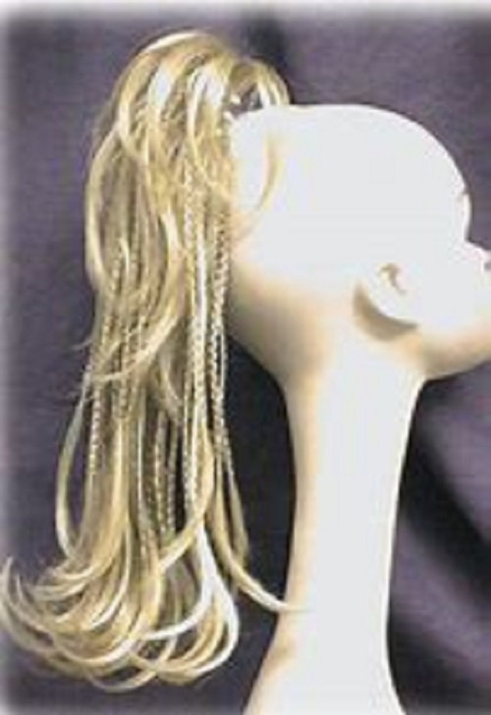 Clip on HAIR PIECE With Long Micro Braids in Bleach Blonde - Etsy