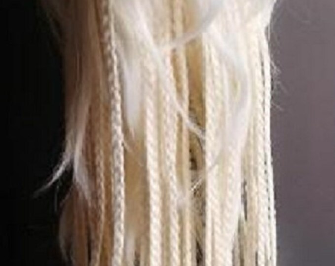 Clip on HAIR PIECE With Long Micro Braids in Bleach Blonde Color 613A ...