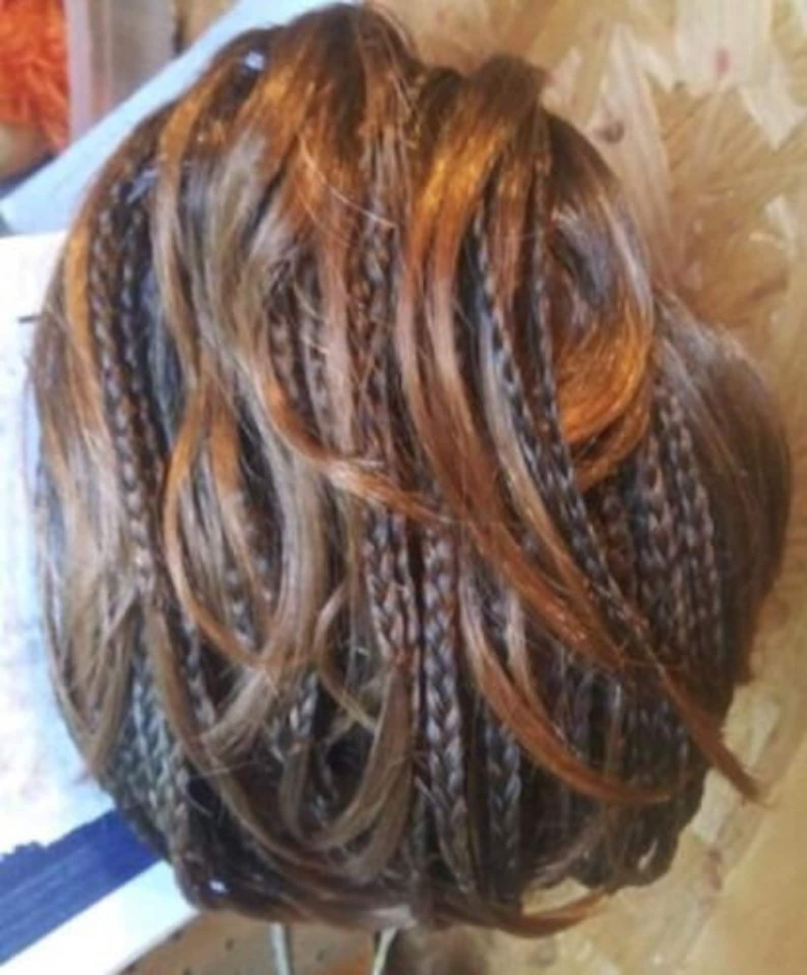 Clip on HAIR PIECE With Micro Braids in Your Choice of Color - Etsy