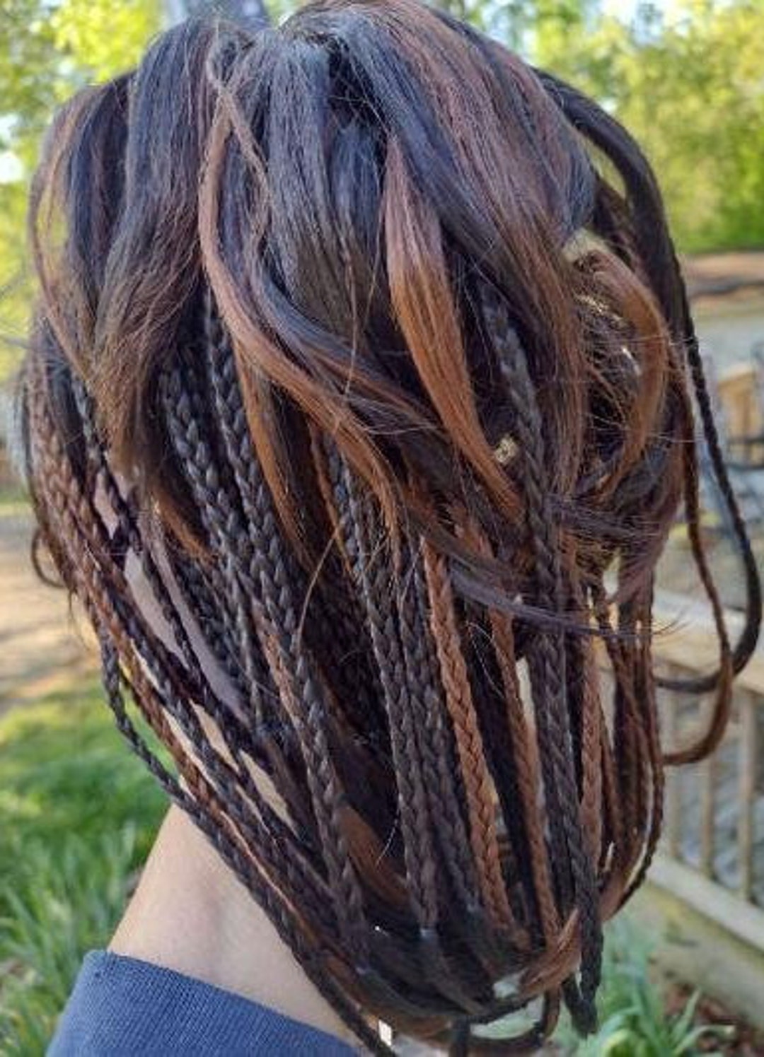 Clip on Hair Piece With Long Micro Braids in YOUR COLOR CHOICE - Etsy