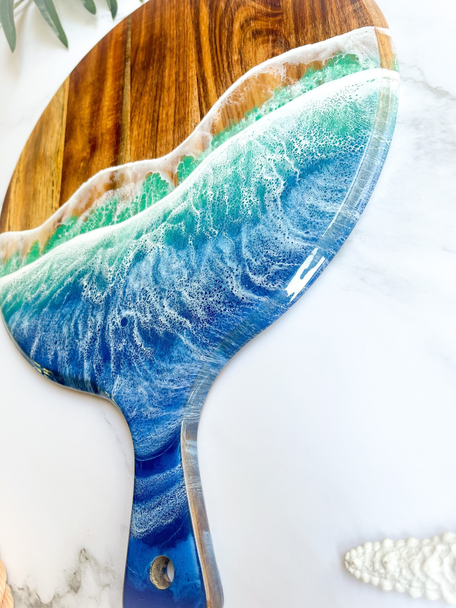 Beach Cheese Board Ocean Charcuterie Grazing Board Resin | Etsy