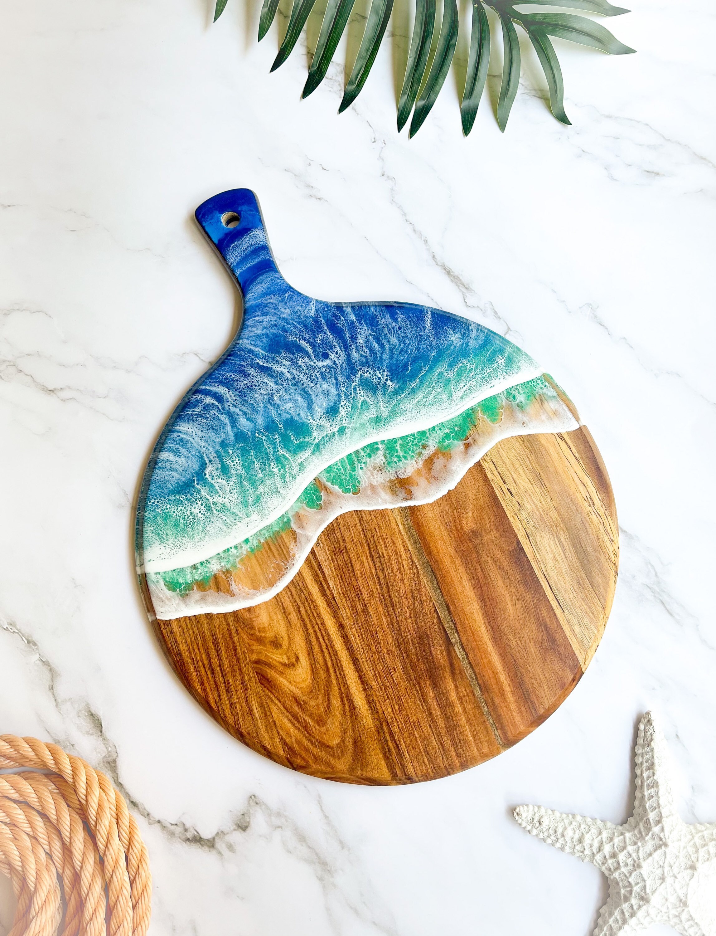 Beach Cheese Board Ocean Charcuterie Grazing Board Resin | Etsy