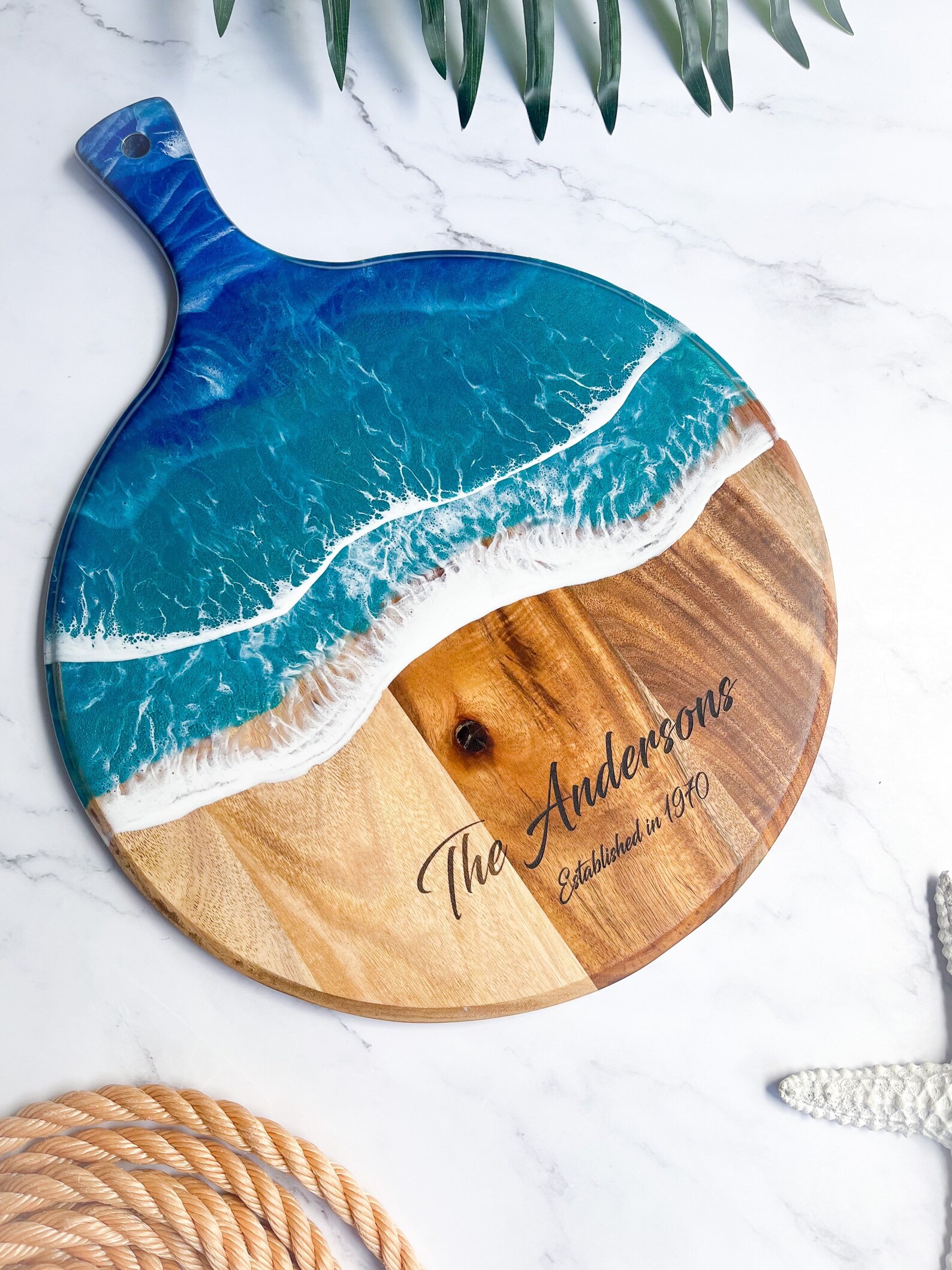 Beach Cheese Board Ocean Charcuterie Grazing Board Resin | Etsy