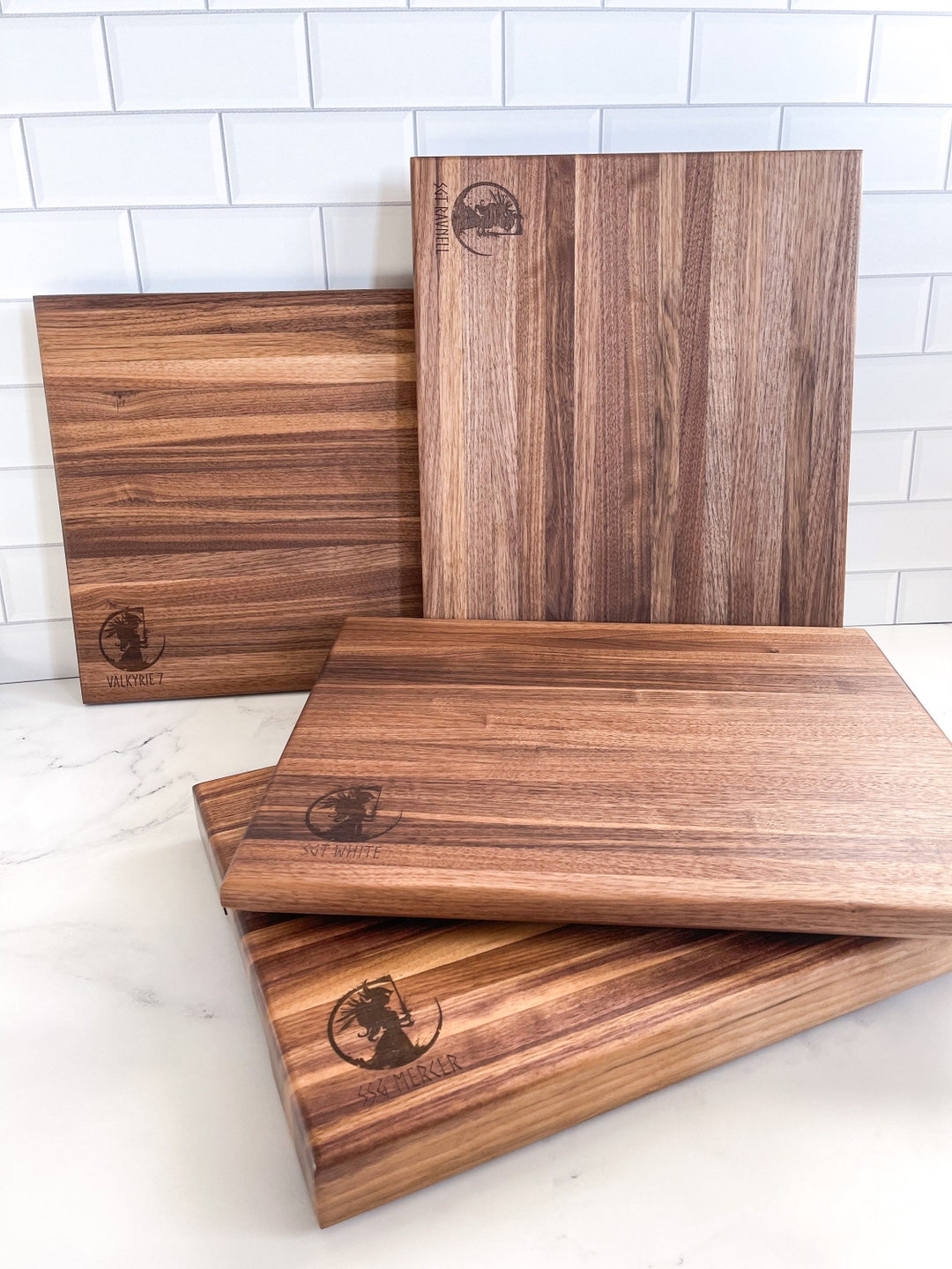 24 X 18 Walnut Edge Grain Cutting Board, Personalized Chopping Board ...