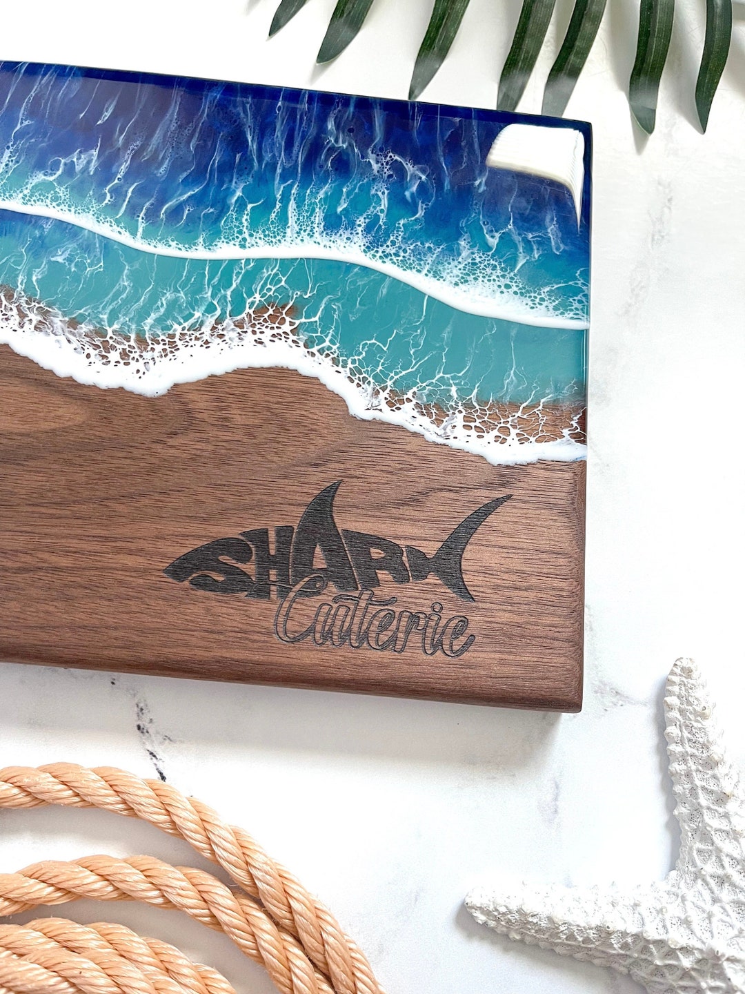 Walnut Beach Shark Ocean Charcuterie Board, Personalized Ocean Grazing ...
