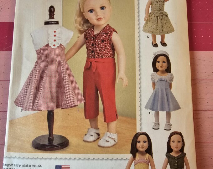 Simplicity Sewing Pattern 1086 Doll Clothes 18" American Girl Dolls ...