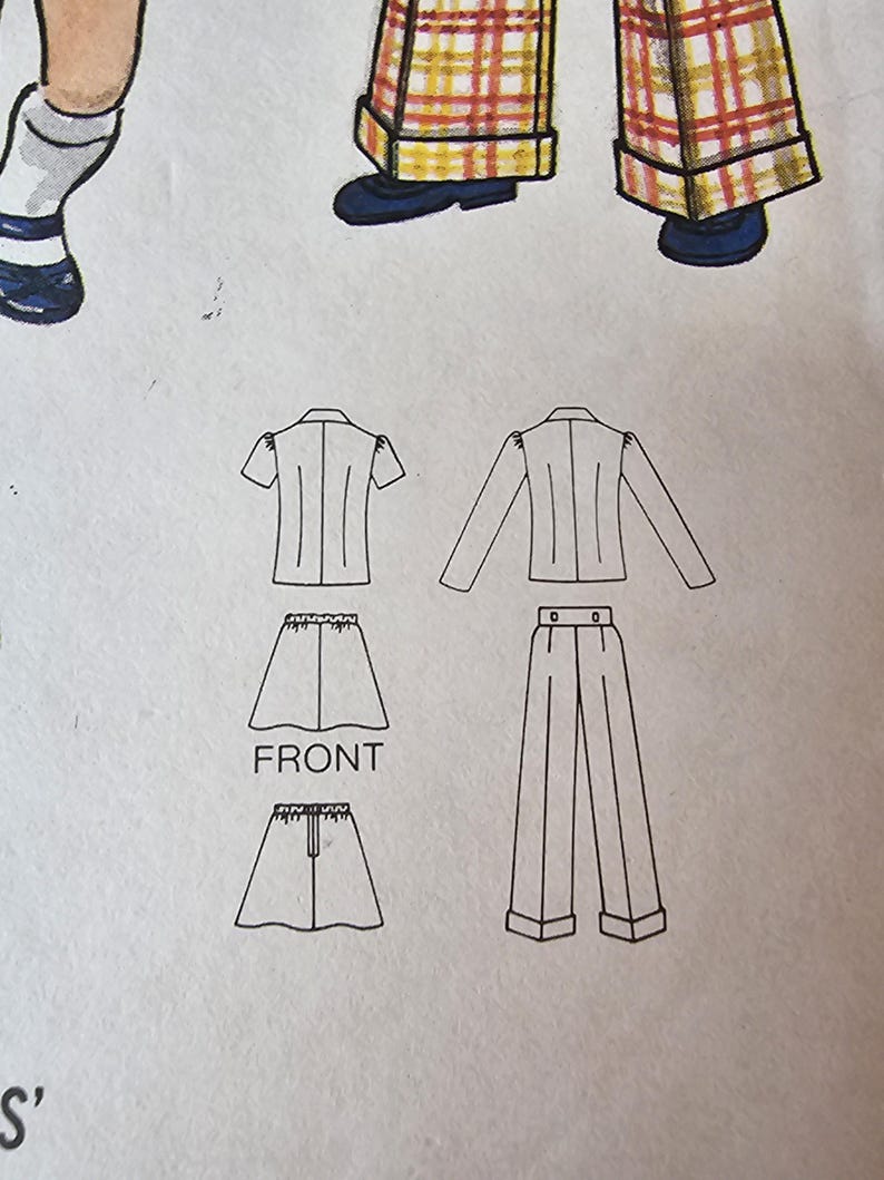 Vintage Circa 1972 Butterick Pattern 3019 Girls Jacket Pants Skirt ...