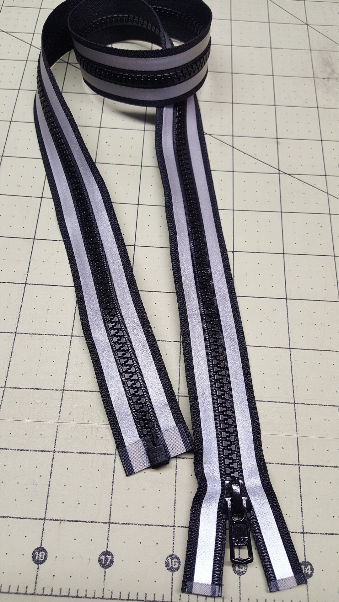 New YKK Reflex Reflective Zippers 33" Vislon #5 Plastic Teeth Safety ...