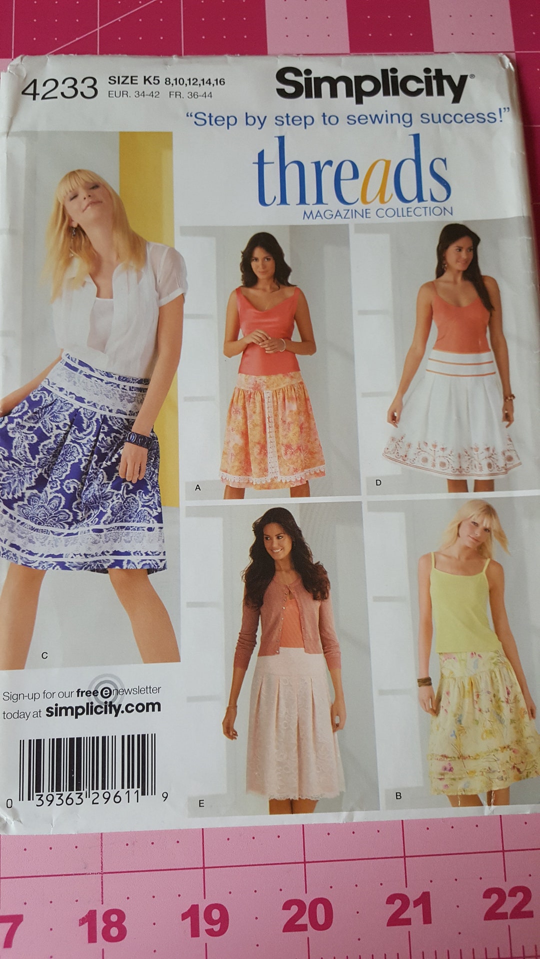 Simplicity Threads Magazine Sewing Pattern 4233 Misses Skirts 5 Views ...