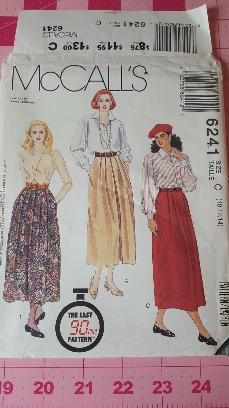 Mccall's Sewing Pattern 6241 Women's Pleated Skirts Sizes 10 12 14 ...
