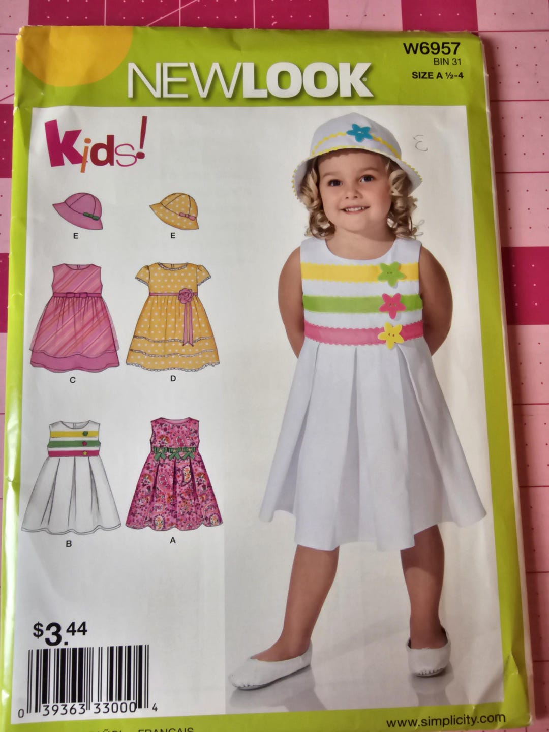 Simplicity New Look Sewing Pattern W 6957 Girls Jumper Dresses Hats ...