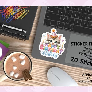 RAK Printed Cat HAPPY BIRTHDAY Personalized Return Address Labels ...