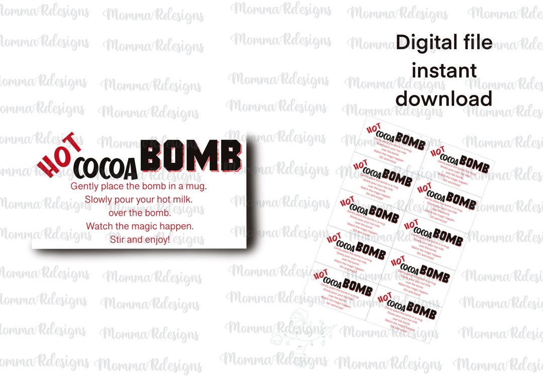 Digital File, Coco Bomb Tag, Hot Chocolate Bomb Tag, Hot Chocolate Bomb ...