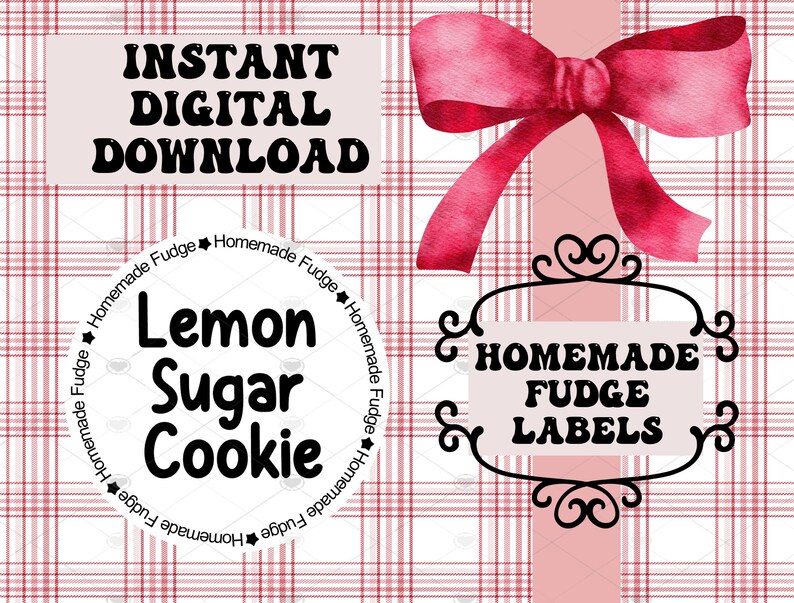 Lemon Sugar Cookie Fudge Labels, 2" Round (digital Download), Homemade ...