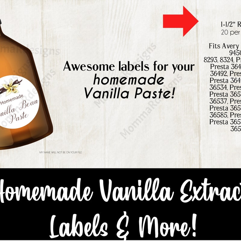 Vanilla Labels - Etsy