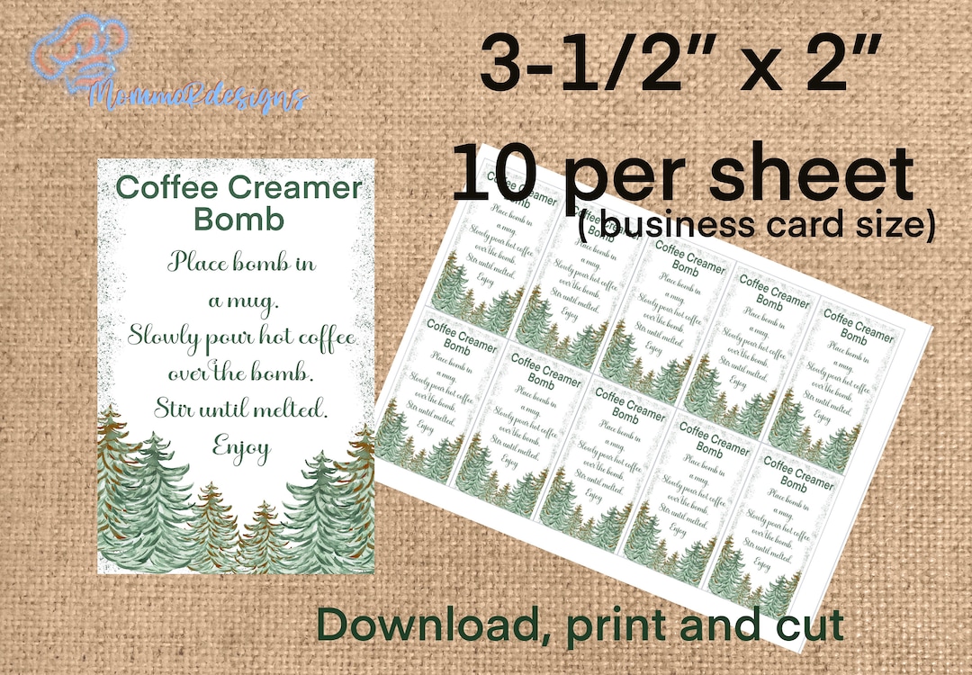Coffee Creamer Bomb Printable Tag, Hot Coffee Bombs Labels - Etsy