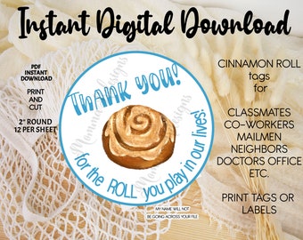 Cinnamon Roll Label - Etsy