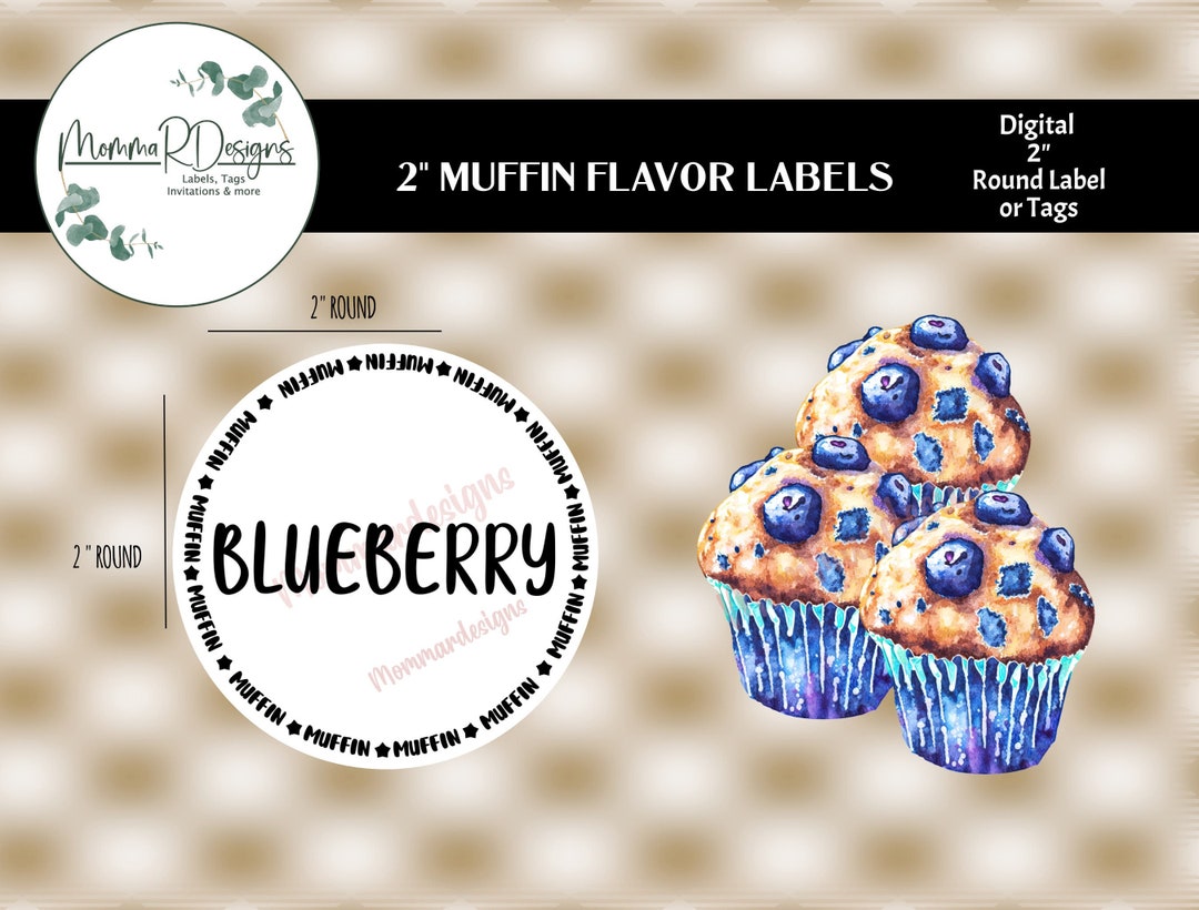 BLUEBERRY Muffin Labels, Bake Sale Label - Etsy