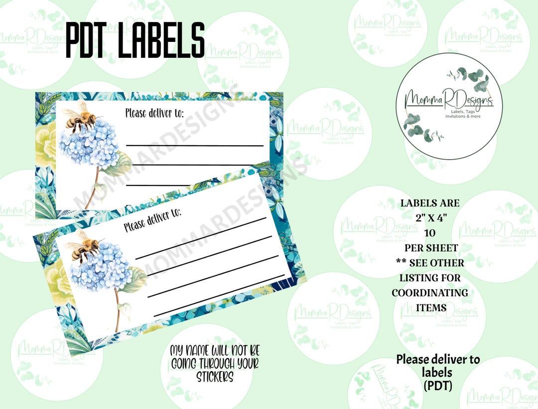 BLUE HYDRANGEA PDT Labels, Please Deliver to Labels, Mailing Labels ...