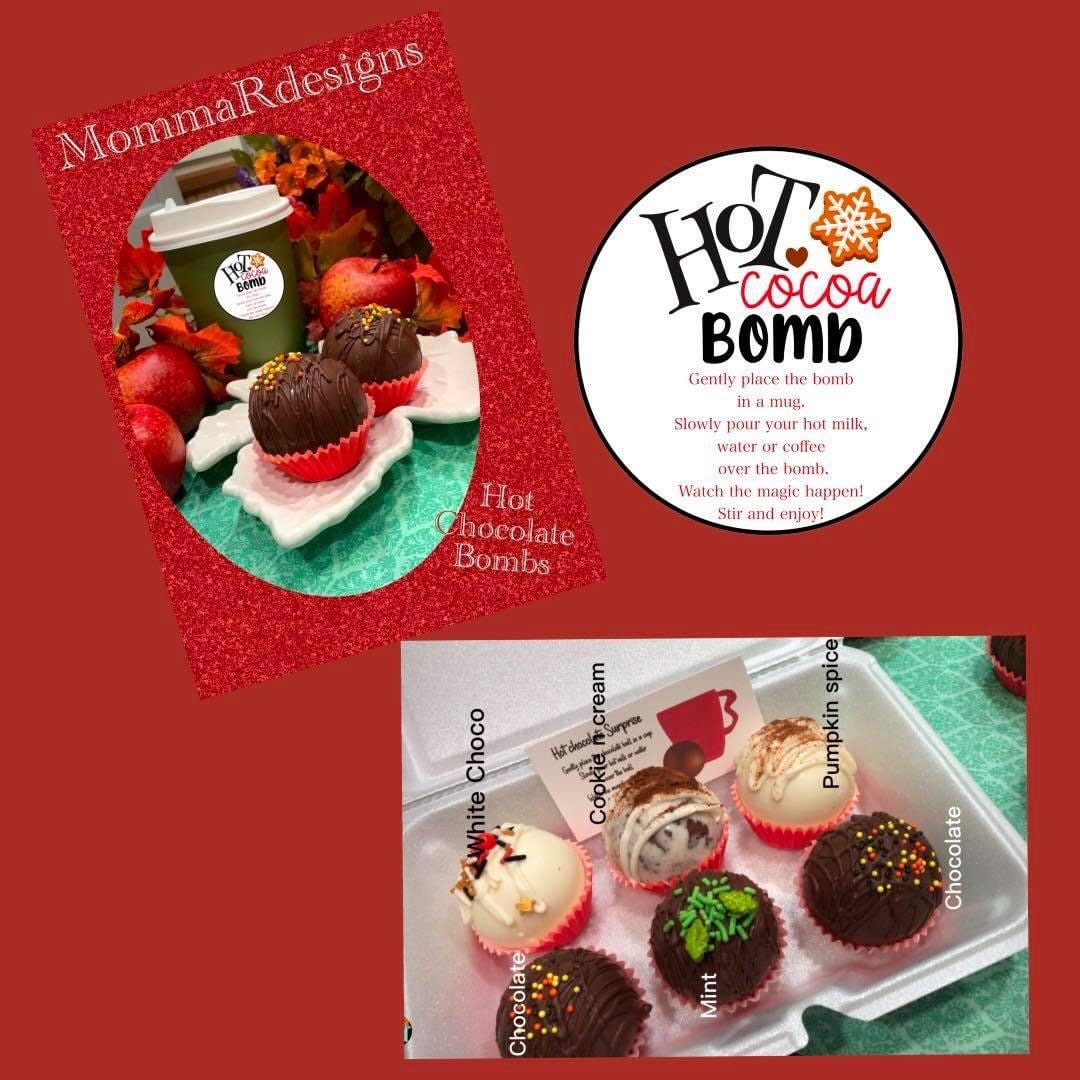 Printable 2 Round Hot Chocolate Bomb Tag Hot Cocoa Tag | Etsy