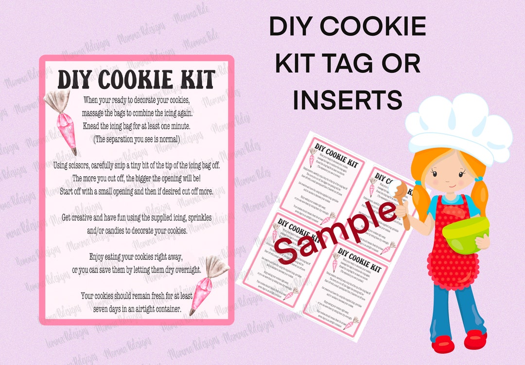 DIY COOKIE KIT Instructions Cookie Kit Tags, Cookie Kit Labels, Instant ...