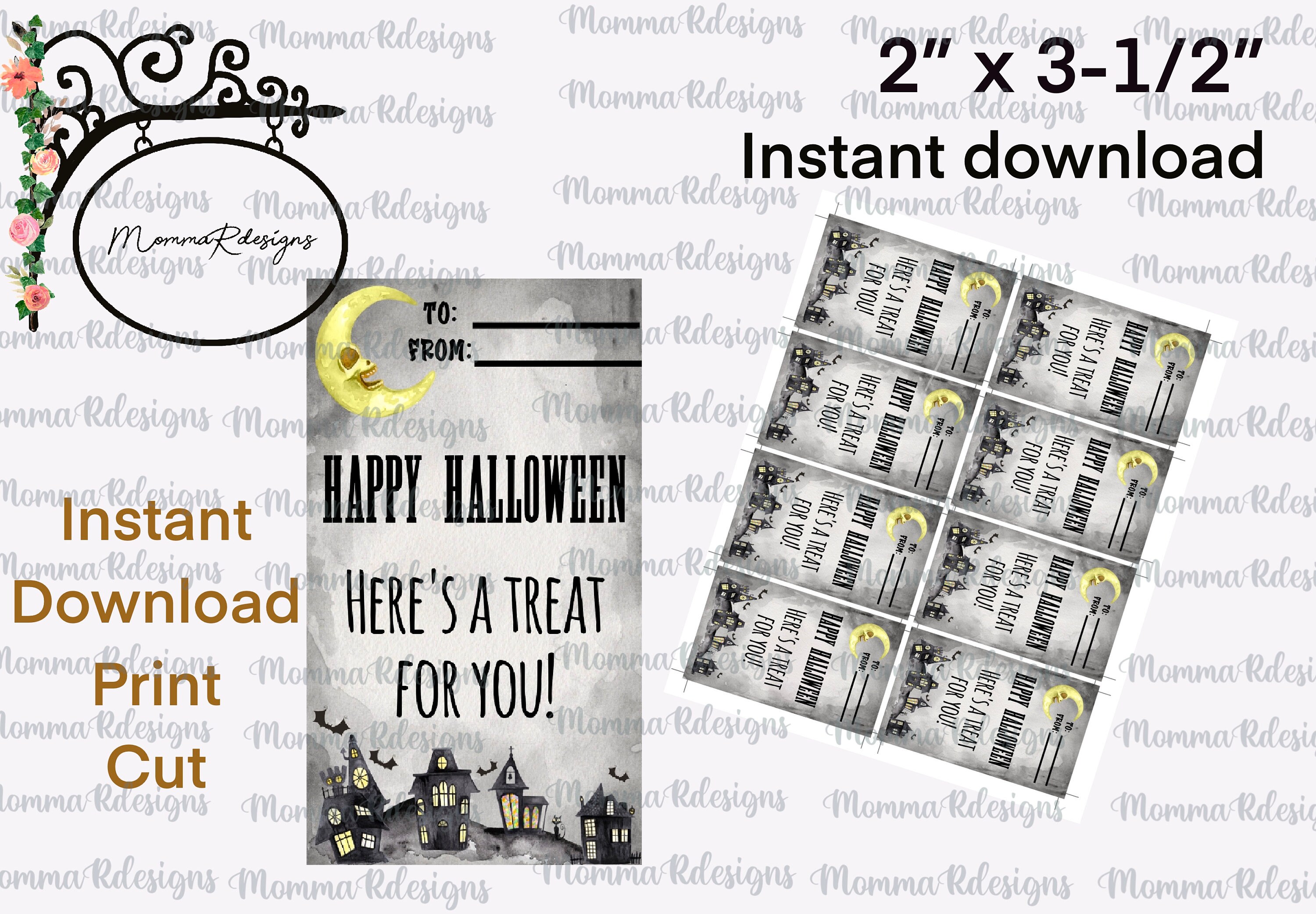 HALLOWEEN Gift Tags, Trick or Treat Gift Tags, Spooky Tags, To/from Tag ...