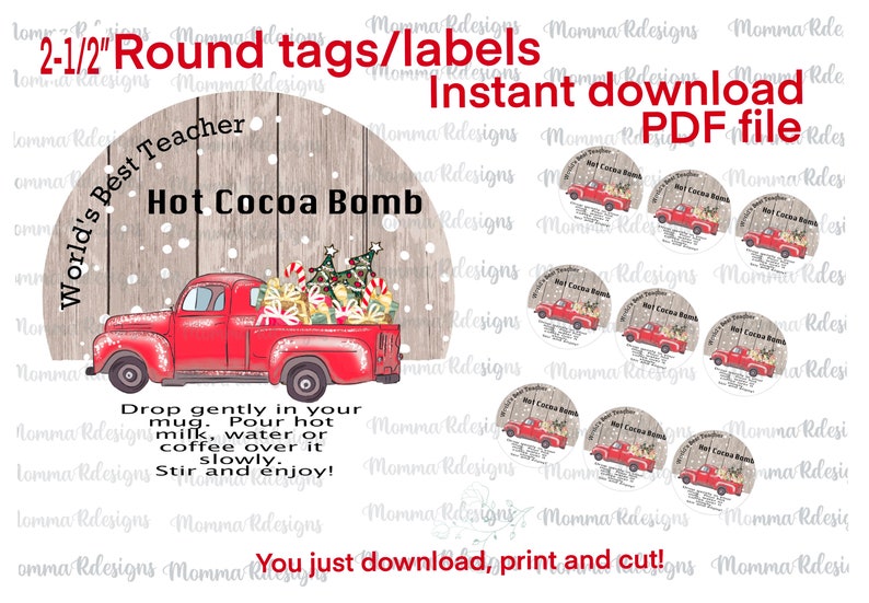 Teacher Hot Chocolate Cocoa Bomb Tag Hot Chocolate Bomb - Etsy