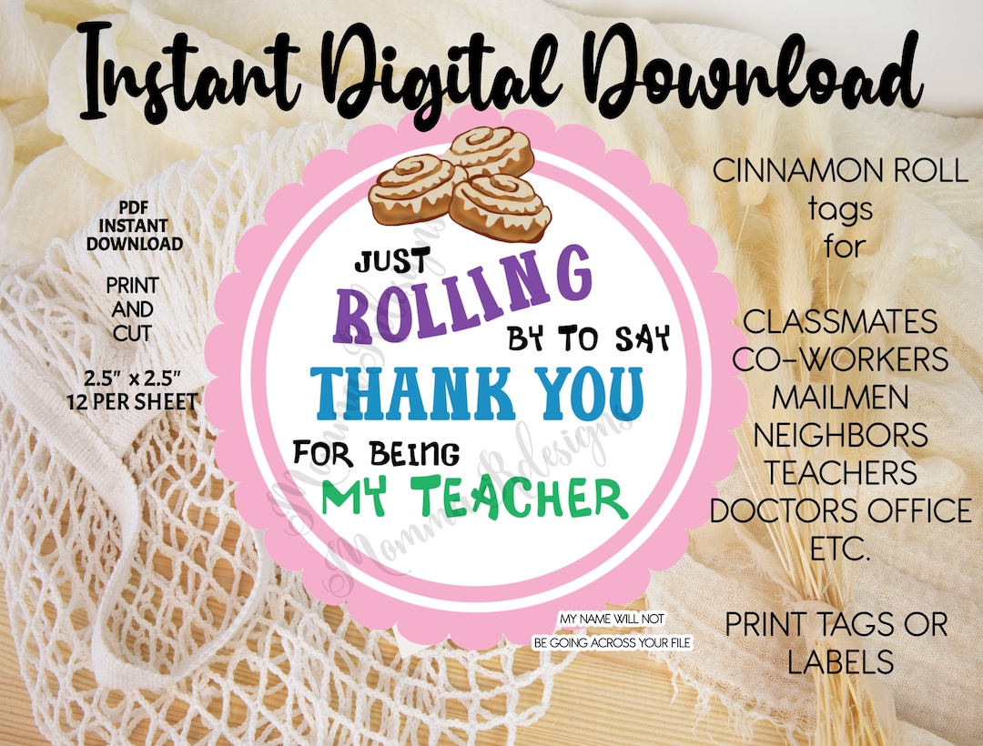 Cinnamon Buns Labels, TEACHER Cinnamon Roll Stickers, Tags, Labels - Etsy