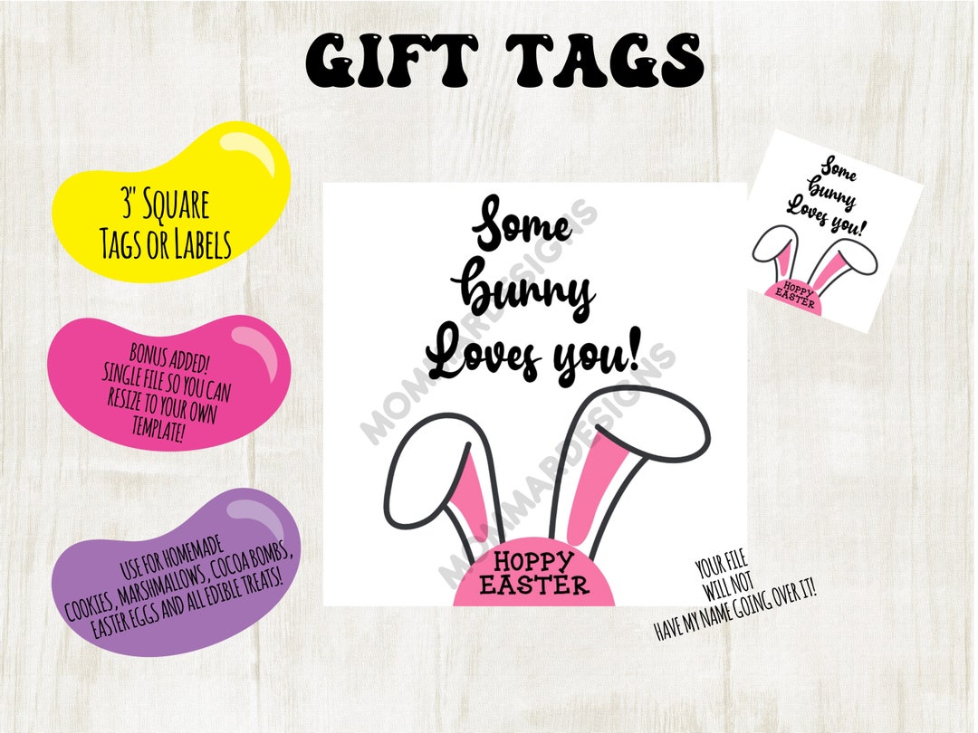 Easter Gift Tags, Some BUNNY Loves You, HOPPY Easter - Etsy